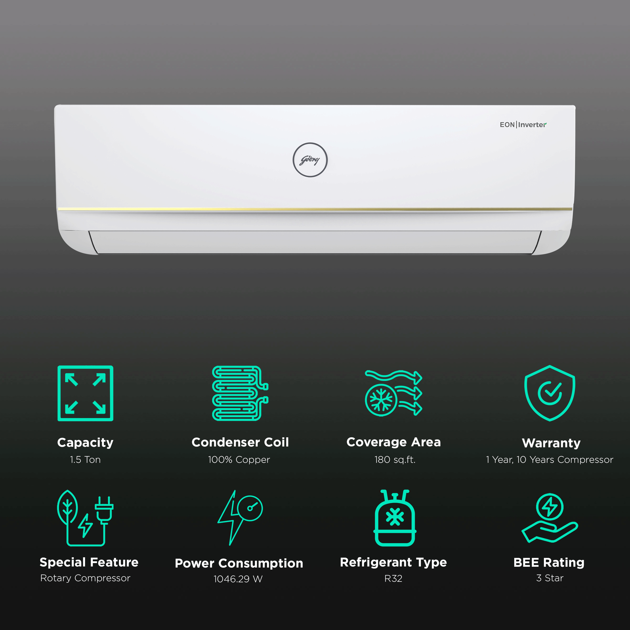 Buy Godrej 5 In 1 Convertible 1 5 Ton 3 Star Inverter Split Ac With